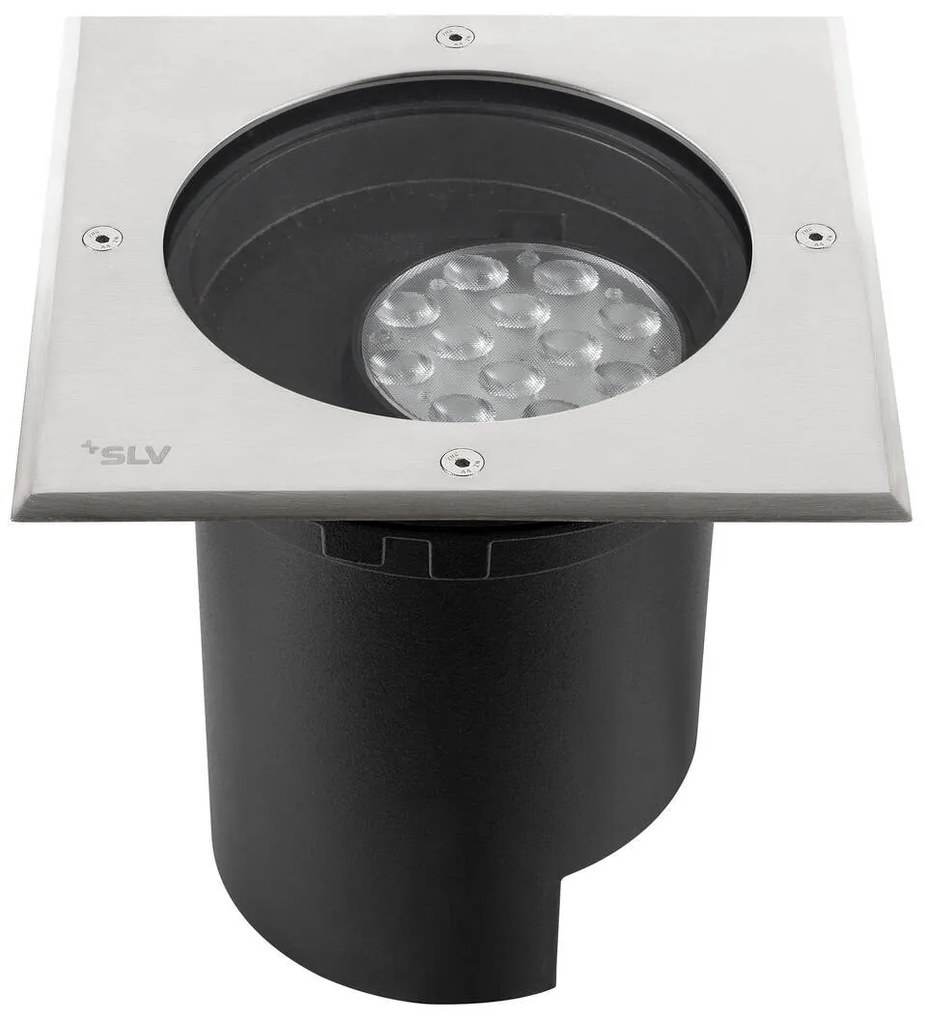 LA 1009169 DASAR® L svítidlo do země, asymetrické, 3000K, 70°/40°, IP65/IP67, hranaté, nerezová ocel / černá - BIG WHITE (SLV)