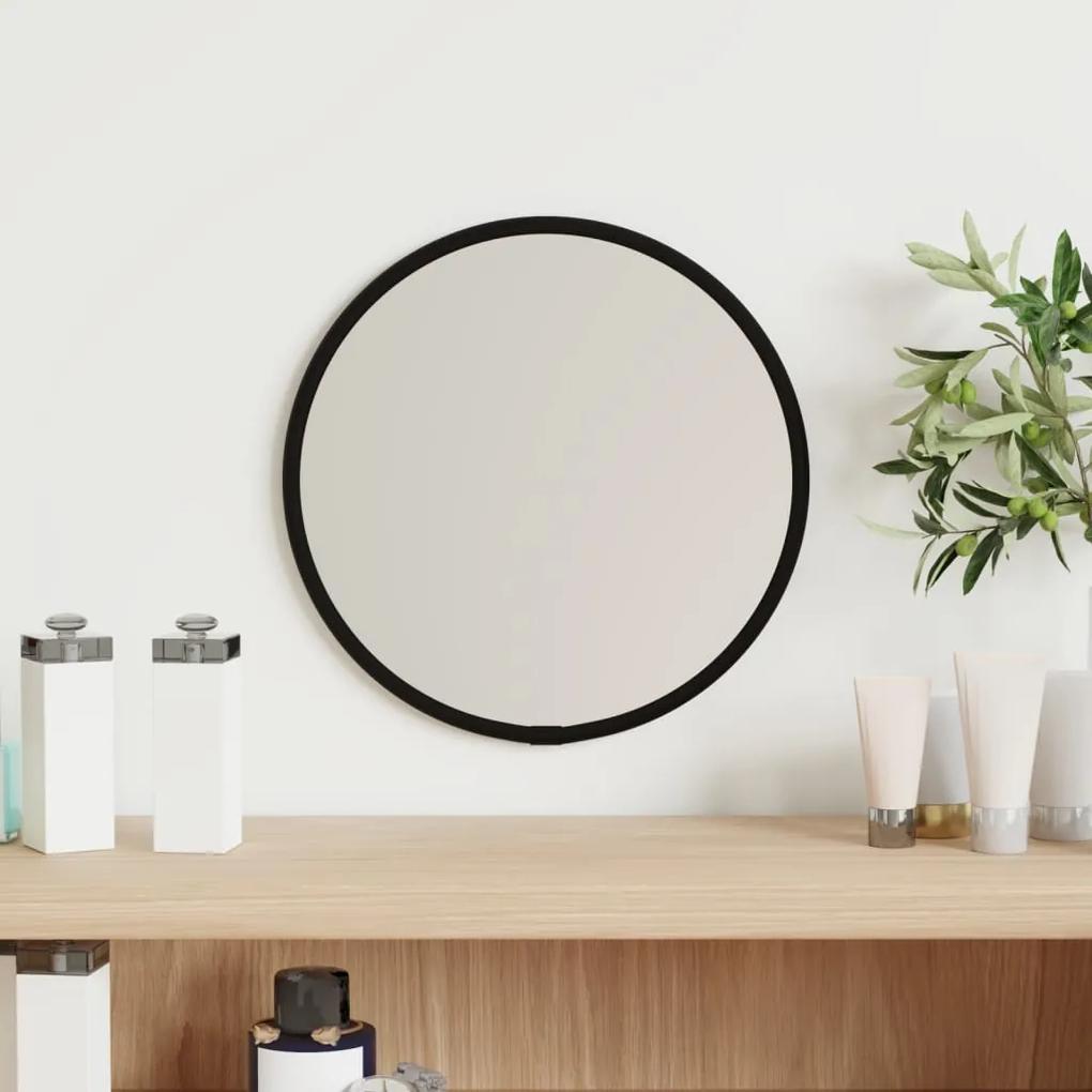 Nástěnné zrcadlo černé Ø 20 cm kulaté - Default Title