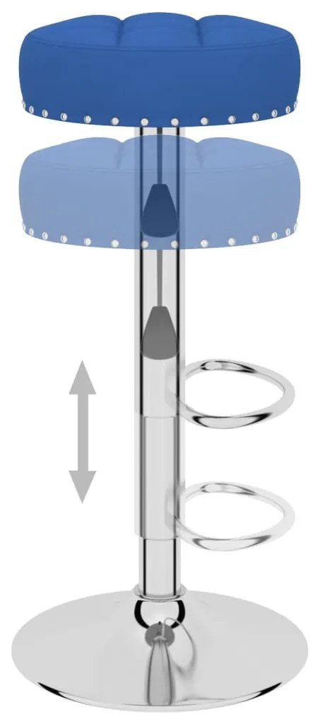 vidaXL Marketos Barové stoličky 2 ks modré textil
