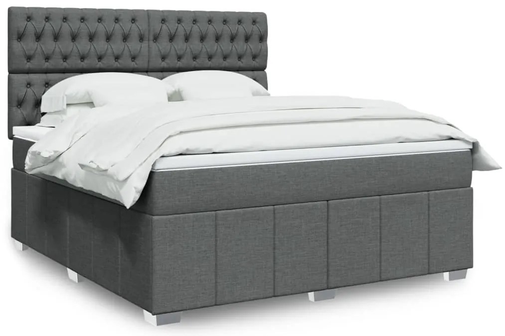 Box spring postel s matrací tmavě šedá 180x200 cm textil 3291755