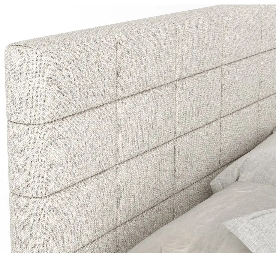 Béžová boxspring postel s úložným prostorem 180x200 cm Ava – Maison de Rêve
