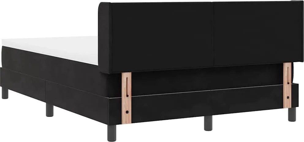 Postel s boxspringem s čelo Černý 190 x 140 cm samet 3341464