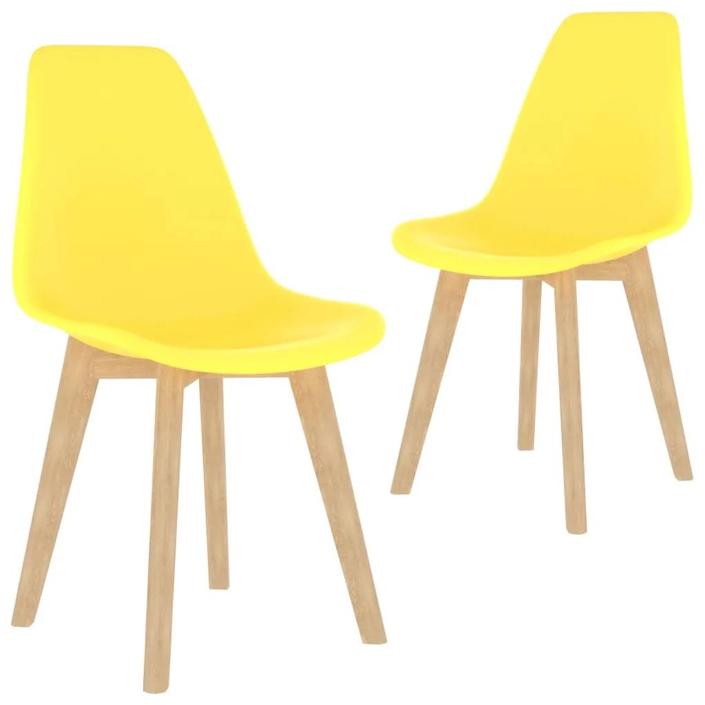 289116 vidaXL Jídelní židle 2 ks žluté plast