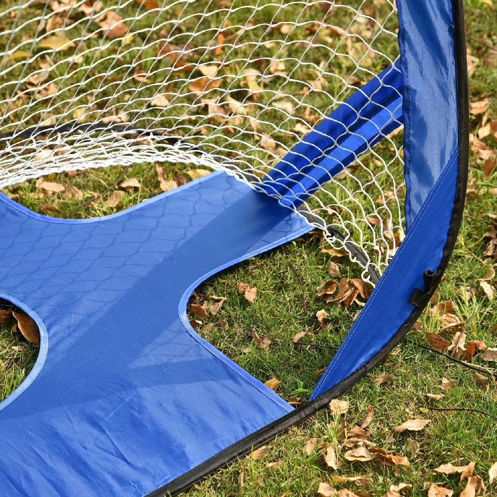 HOMCOM Pop Up fotbalové branky Sada 2 přenosných skládacích mini branek s taškou na přenášení Modrá 123x80x80 cm pro zahradní a sportovní aktivity | …