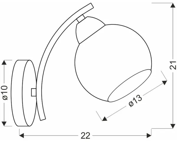 Nástěnná lampa AMOS 1xE27/40W/230V zlatá