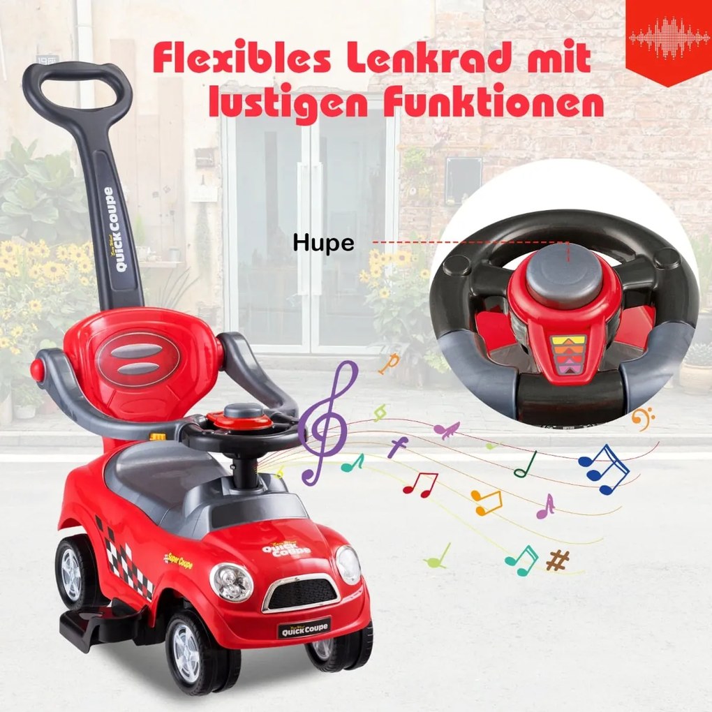 Costway 3 v 1 Push Car s odnímatelnou rukojetí a ochranným krytem