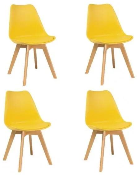 LuxuryForm Jídelní židle  Bali - žlutá - SET 4 ks