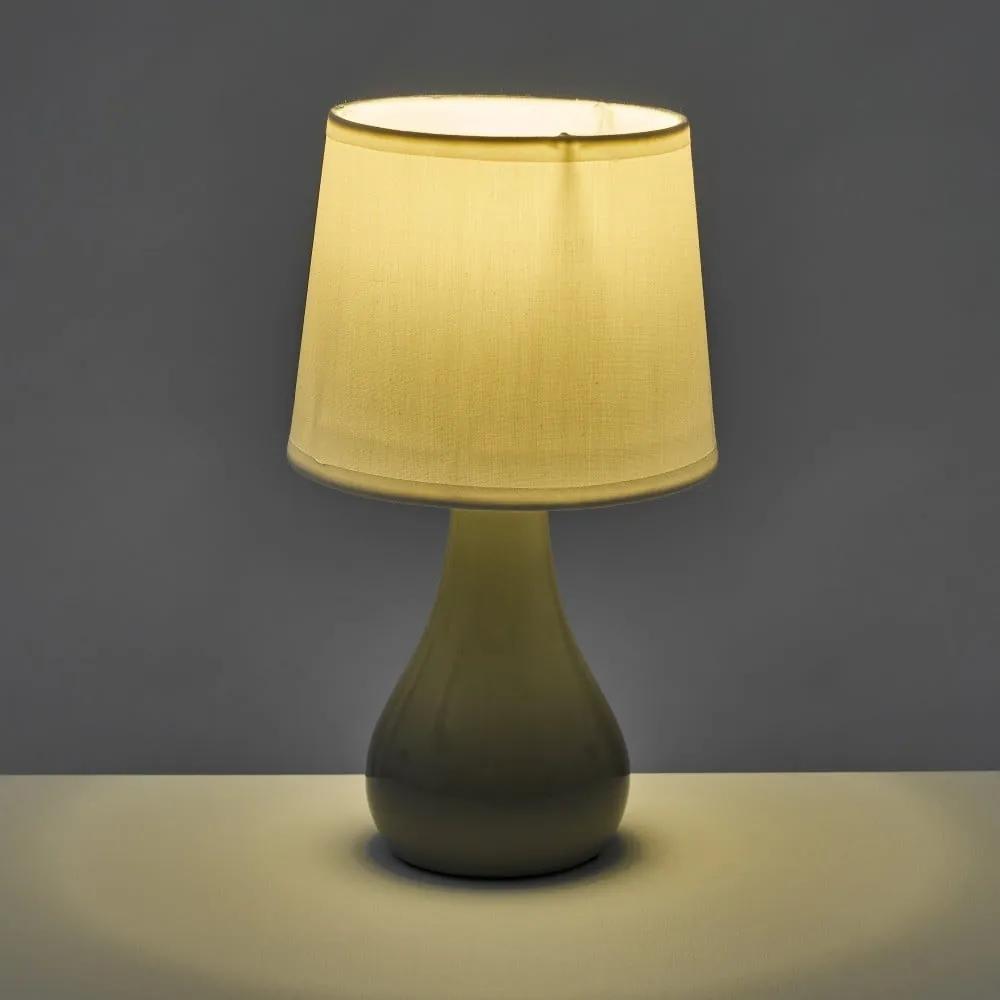 Bílo-šedá keramická stolní lampa s textilním stínidlem (výška 26 cm) – Casa Selección