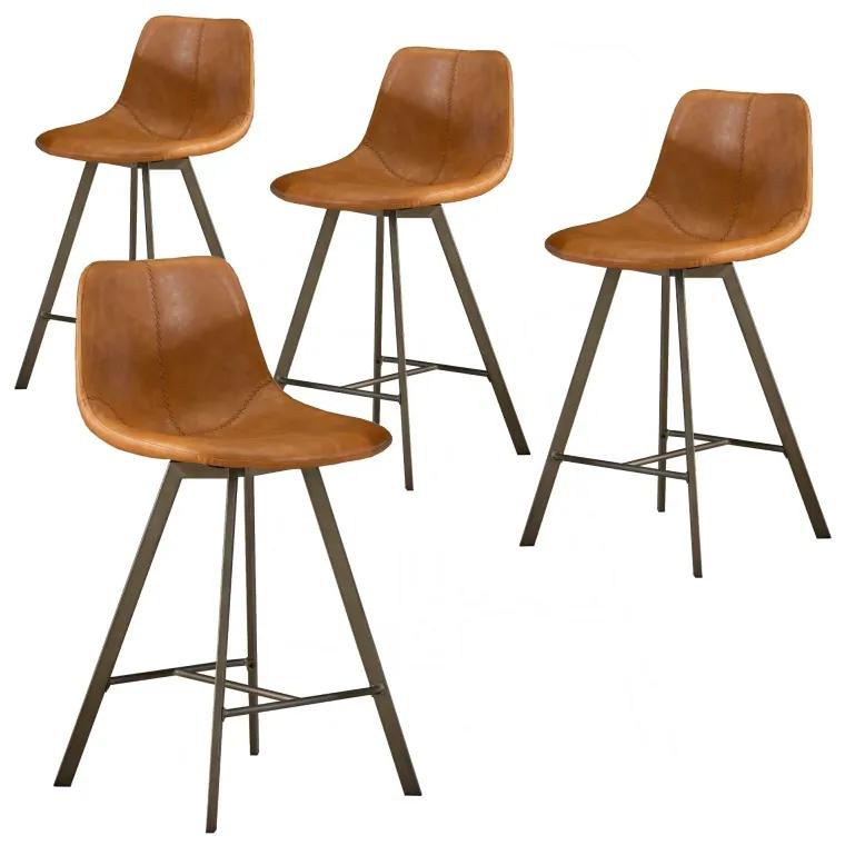 Barová židle Espana IV - set 4 ks Saddle PU cowhide brown