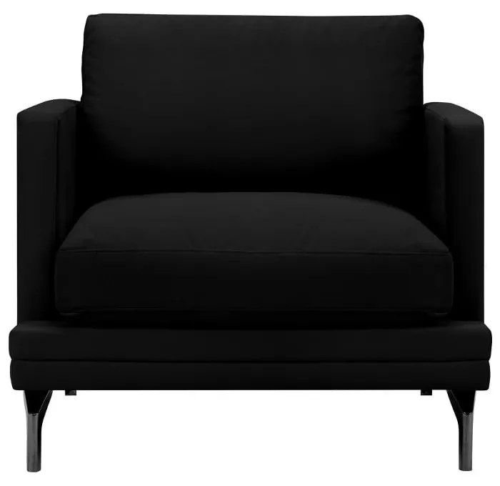 Černé křeslo s podnožím v černé barvě Windsor & Co Sofas Jupiter