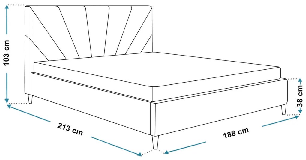 Manželská postel s úložným prostorem 180x200 cm Keren Barva: Mintová - Primo 224