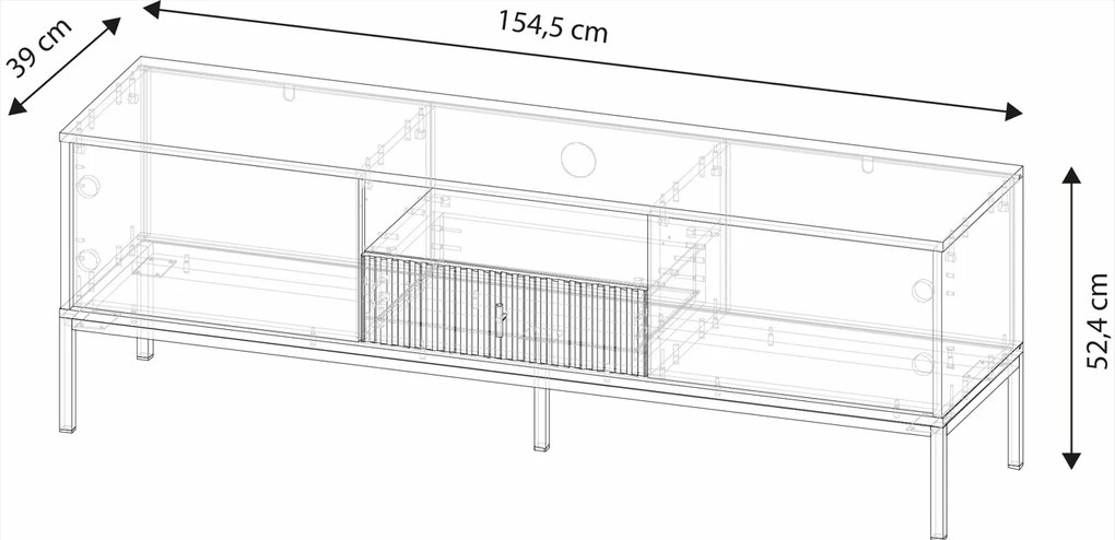 TV stolek Maggiore I 154,5 cm černý