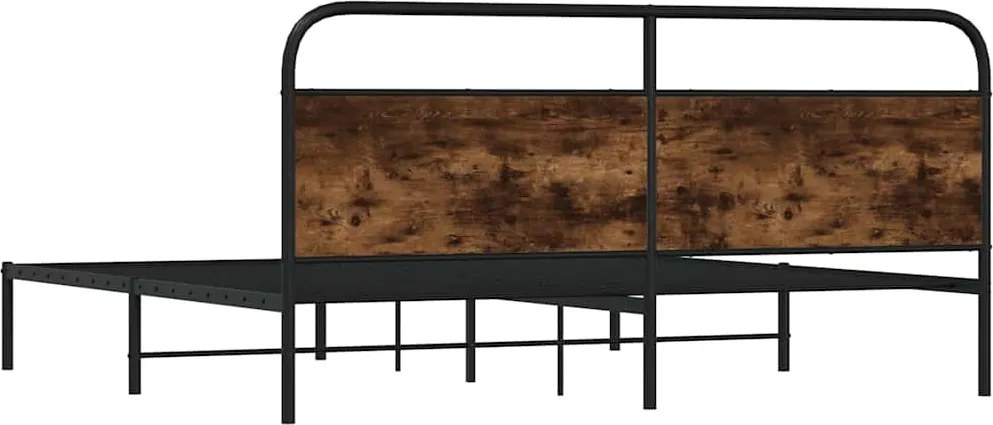 Kovový rám postele bez matrace kouřový dub 180 x 200 cm 3318630