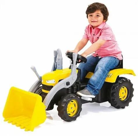 Dolu Šlapací traktor s rypadlem, žlutá, 53 x 113 x 45 cm