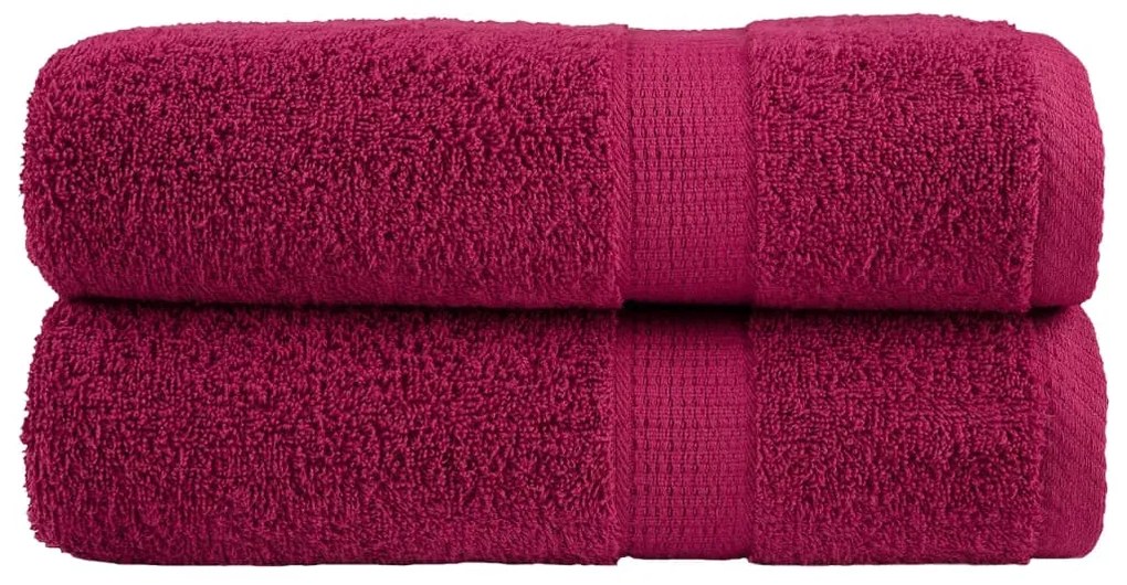 Prémiové ručníky SOLUND 2 ks bordó 50x100 cm 600 g/m² 137209