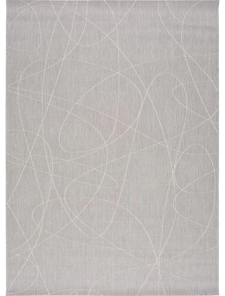 Šedý venkovní koberec Universal Hibis Line, 135 x 190 cm