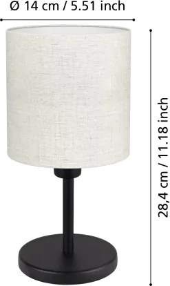 Eglo 32219 - Stolní lampa MONTETTO 1xE14/40W/230V krémová/černá