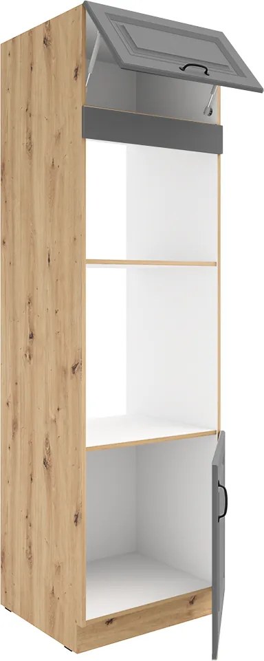 STILO ad | vysoká skříňka 60 DPM-210 2F na vestavnou troubu a mikrovlnku | 60 cm | UNI dvířka | artisan/šedá