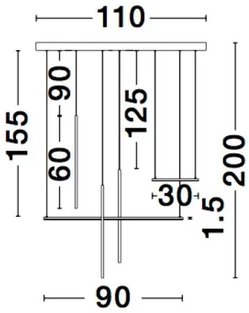 LED lustr Elettra 110 černé