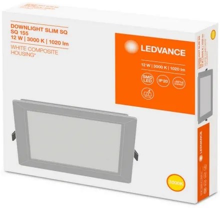 LED podhledové svítidlo LEDVANCE Slim Square 155mm 12W/3000K teplá bílá