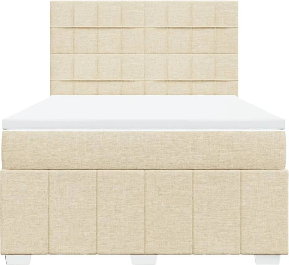Box spring postel s matrací krémová 140x200 cm textil 3291696