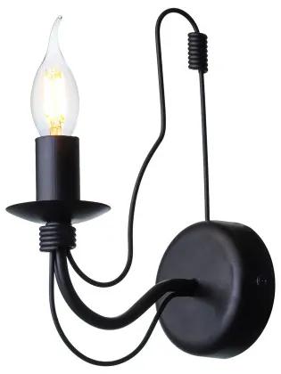 Light for home - Kovové klasické nástěnné svítidlo černé 30301 