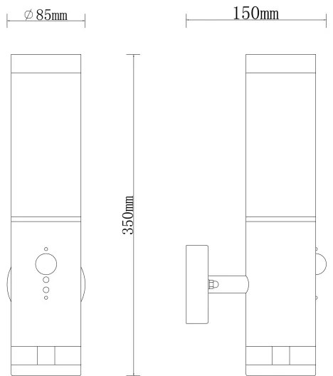 Globo 34070S - Venkovní nástěnné svítidlo se senzorem JAICY 1xE27/15W/230V IP44
