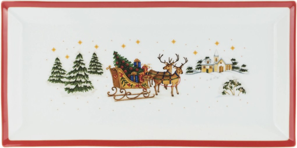 XXXLutz SERVÍROVACÍ PODNOS, keramika, 18/36 cm X-Mas - Sváteční nádobí - 005653017801