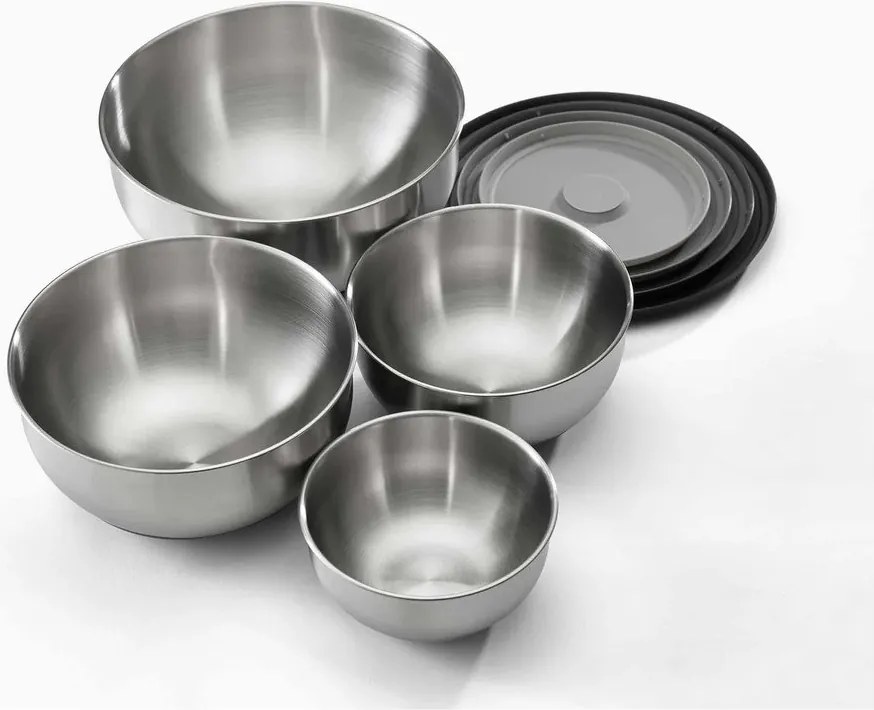 Nerezové mísy v sadě 4 ks ve stříbrné barvě ø 28,5 cm Nest Prep&Store – Joseph Joseph