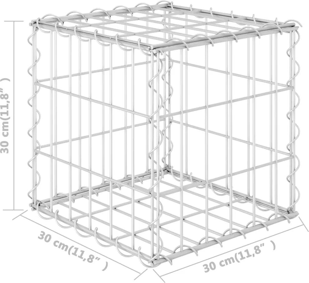 vidaXL Gabionový vyvýšený záhon krychle ocelový drát 30 x 30 x 30 cm [145648]