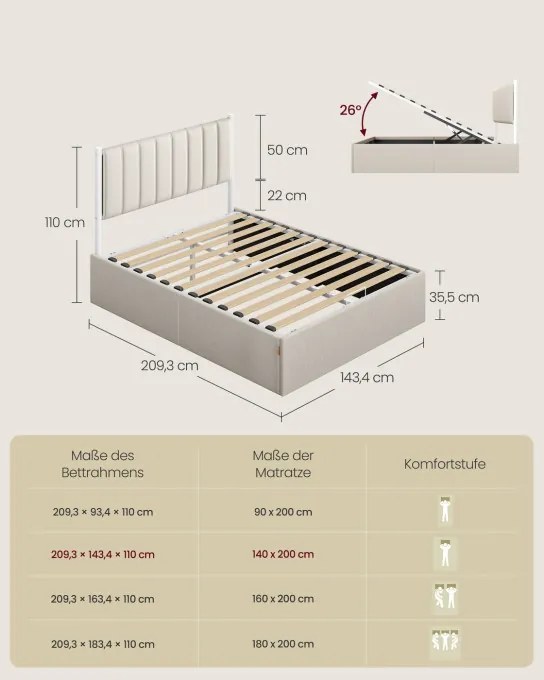Manželská postel 140 cm RMB614LH01
