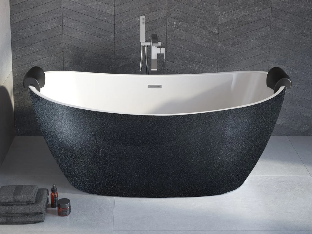 Besco Ayla Glam vana volně stojící 170 x 80 cm sifon grafit černá barva VANAYLA170GG3 Koupelny Bernold