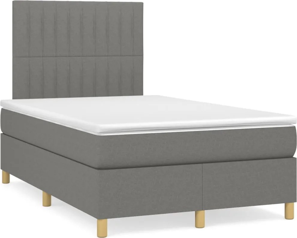 Box spring postel s matrací tmavě šedá 120x200 cm textil 3142482