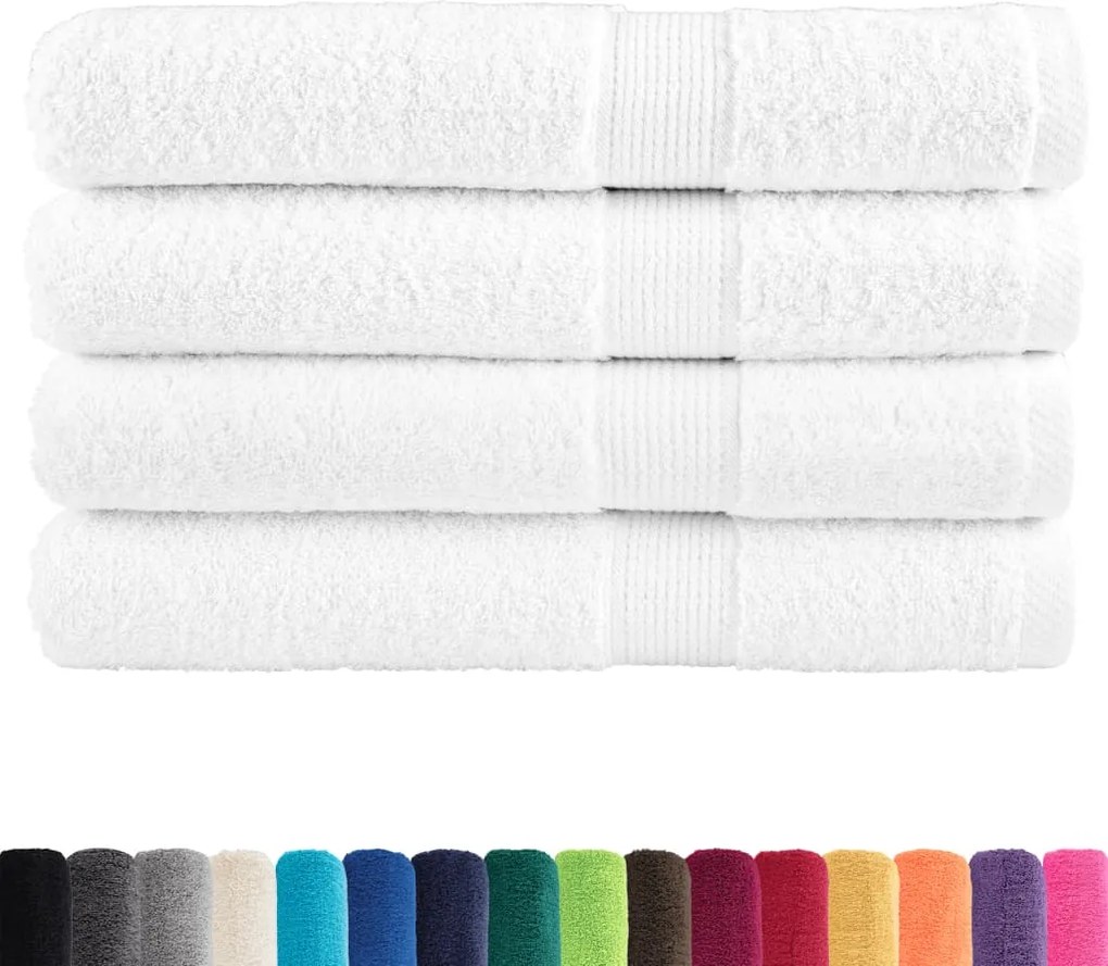 Prémiové saunové osušky SOLUND 4 ks bílé 80x200 cm 600 g/m² 137137