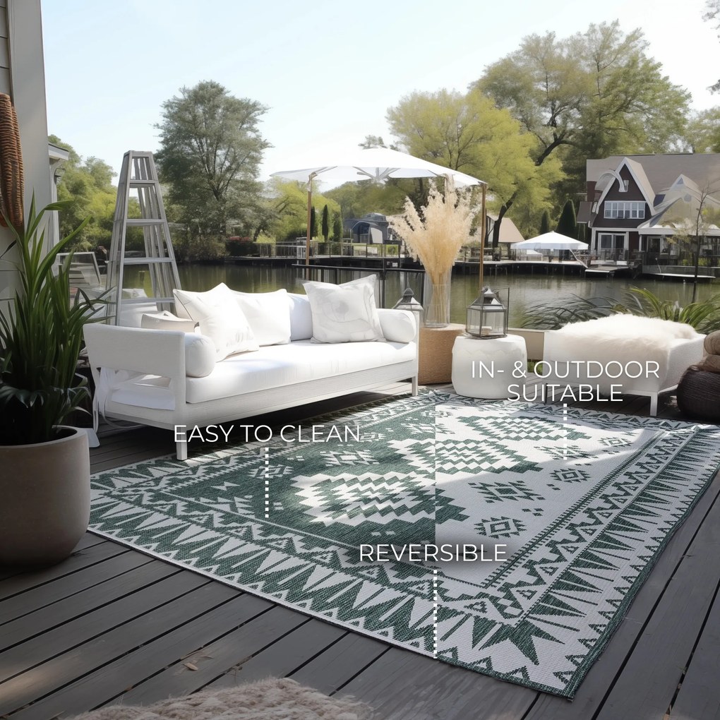 ELLE Decoration, Kusový koberec Gemini 106020 Green z kolekce Elle – na ven i na doma, 80x150, zelená, chodba / předsíň