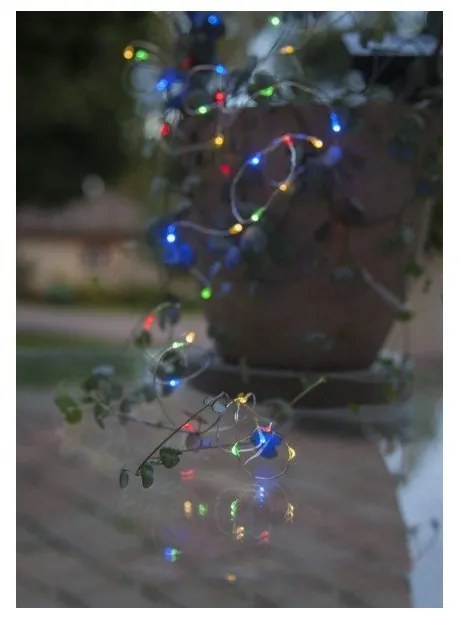 Venkovní solární LED řetěz s barevnými diodami Star Trading Dew Drop, délka 5 m