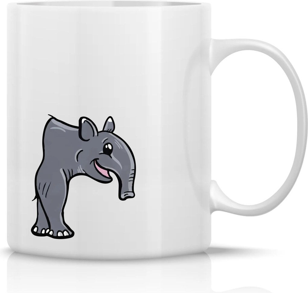 SLON - klasický bílý keramický hrníček 300 ml