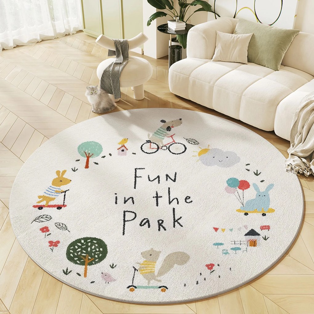 Tribeca Design Kusový kruhový koberec Fun in the park Rozměry: 100x100 cm