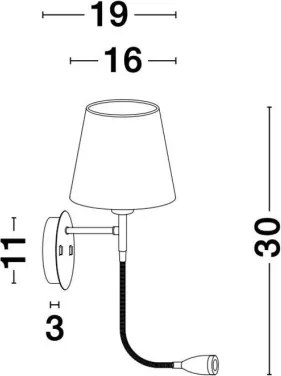 Nástěnné svítidlo NOVA LUCE NIA E27 + LED na čtení 3000K 9182371 bez žárovky