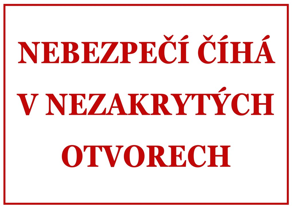 Plechová cedule Nebezpečí číhá... Velikost: A5 (20 x 15 cm)