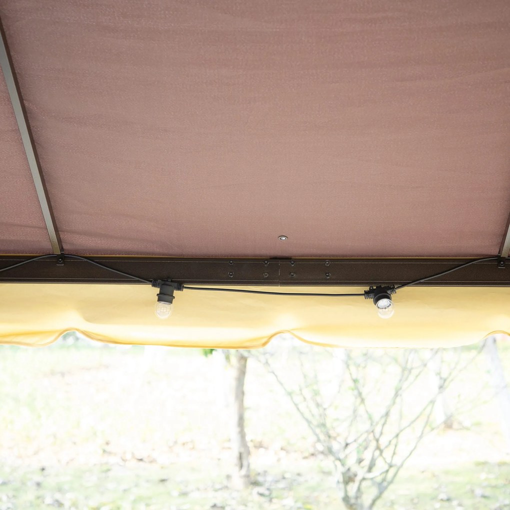 Outsunny Zahradní pavilon altán 390 x 290 x 280 cm zahradní stan party stan se 4 x bočními panely moskytiéra odolná proti povětrnostním vlivům hliník…