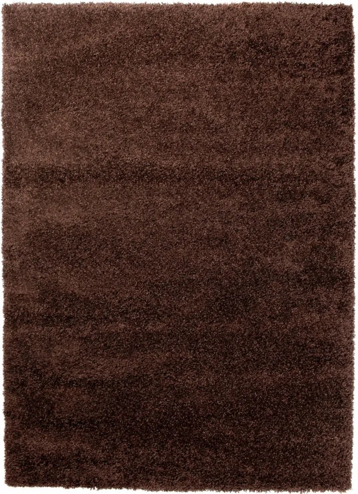 Kusový koberec Shaggy vlas 50 mm tmavě hnědý, Velikosti 80x150cm