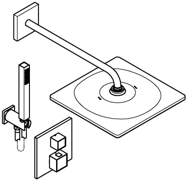 GROHE 34879000 - Podomítkový sprchový systém PRECISION CUBE 310 × 310 mm chrom