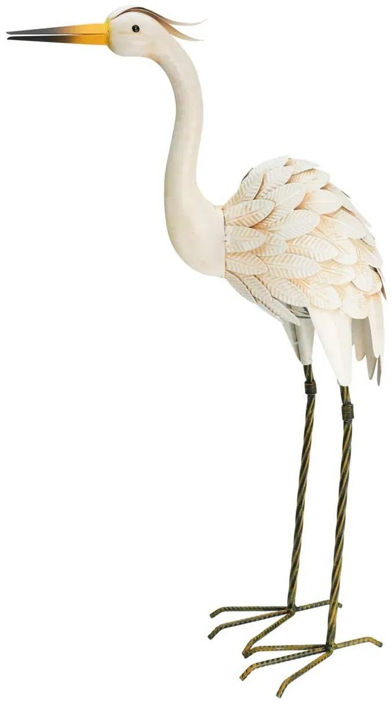 Zahradní kovová figurka Crane 4, 75 cm, vícebarevná
