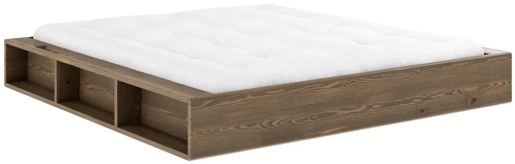 Hnědá dřevěná dvoulůžková postel Karup Design Ziggy 160 x 200 cm