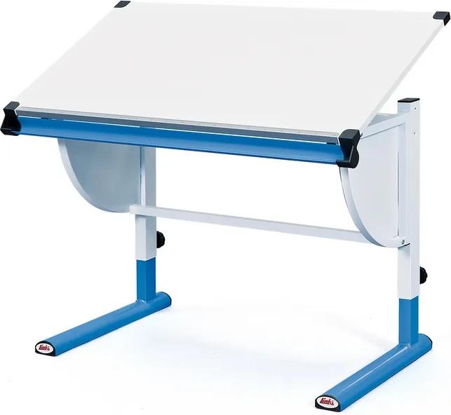 Polohovatelný psací stůl Cetrix, modrý/bílý | BIANO