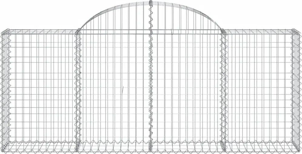 Klenuté gabionové koše 4 ks 200x30x80/100 cm pozinkované železo 3146091