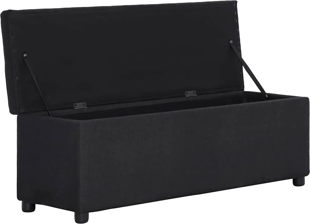 Lavice s úložným prostorem 116 cm černá polyester 281323