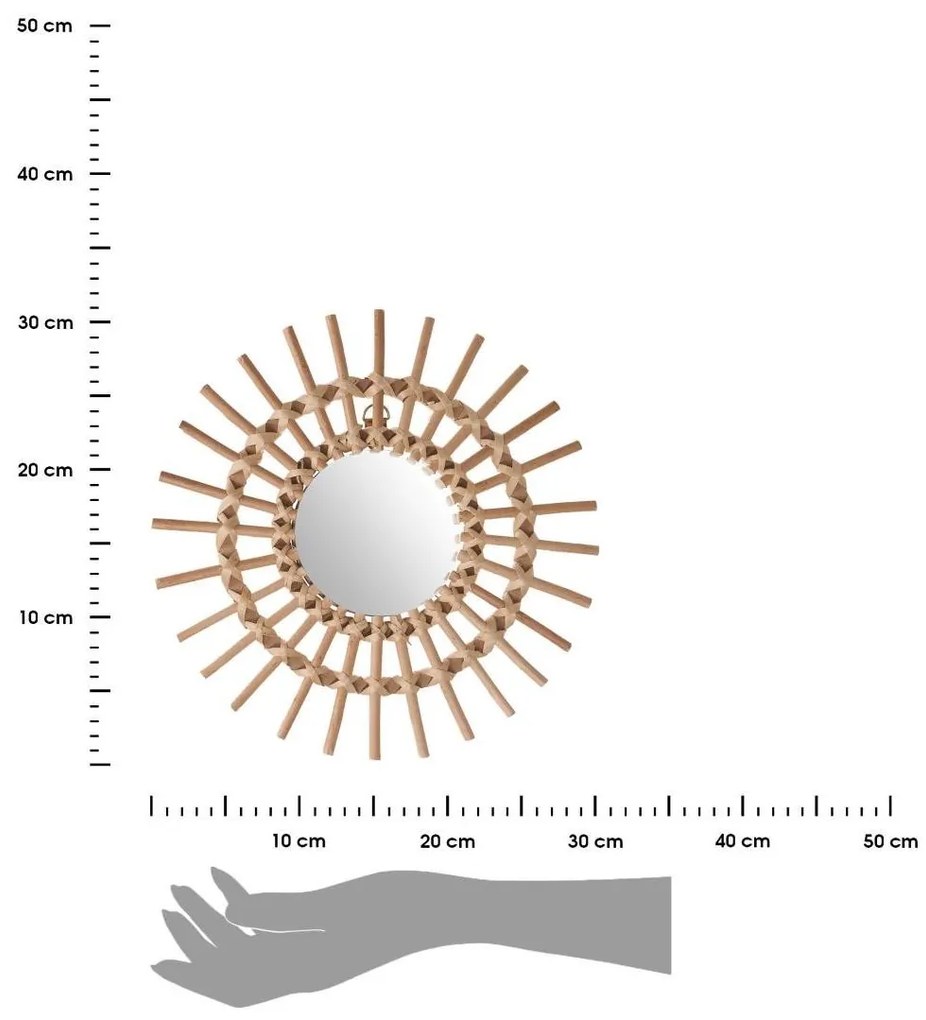 Proutěné nástěnné zrcadlo Slunce 30 cm