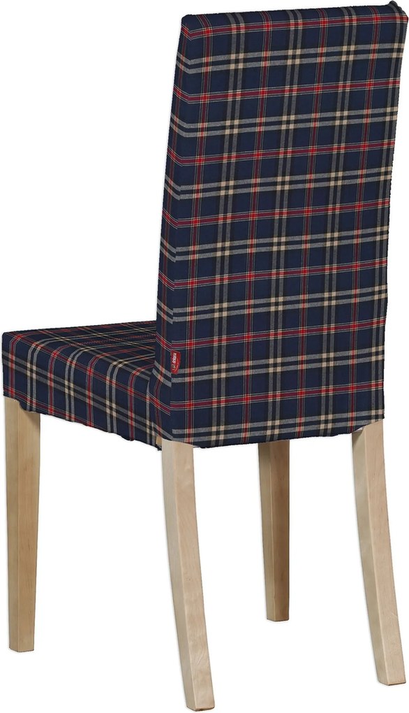 Potah na židli IKEA Harry, krátký barva tmavě modrá látka vzorované